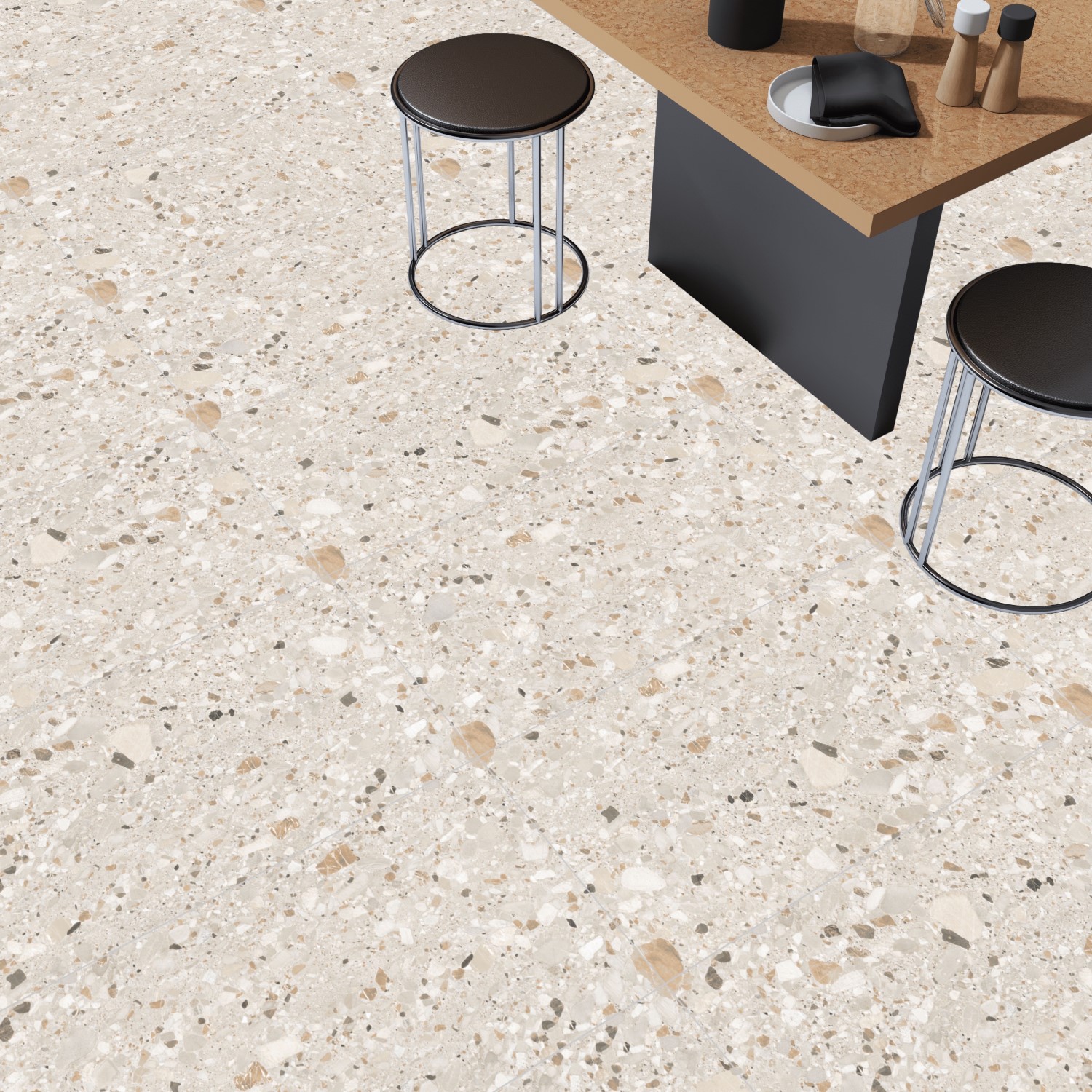 Керамогранит Realistik Terazzo Crema Carving 60x120 купить по цене 2 ...